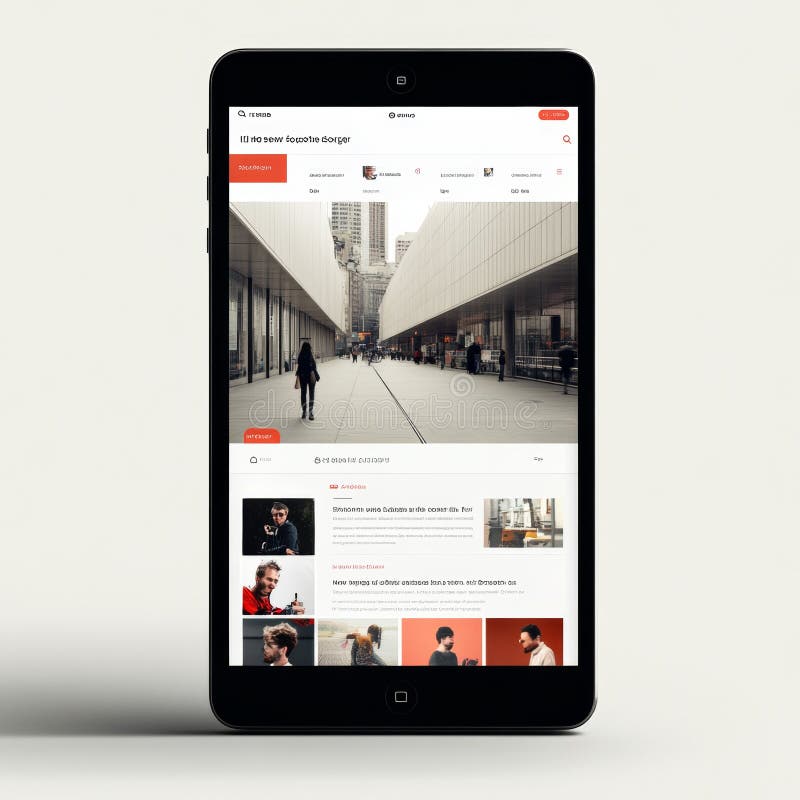 Modern Tablet with Website Design Mockup Stock Illustration ...