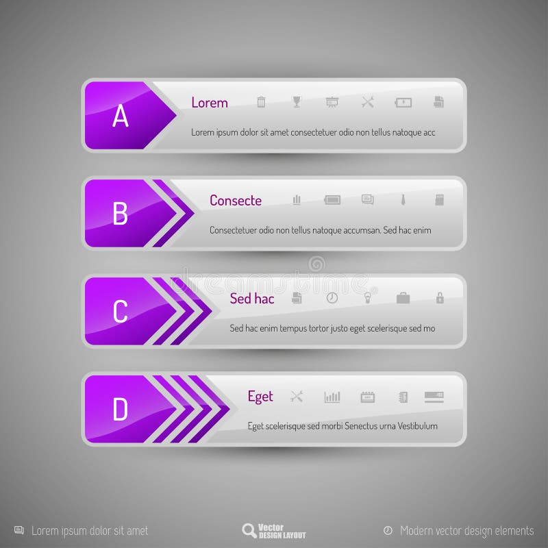 Modern Tabs As Design Elements. Business Symbols. Stock Illustration ...