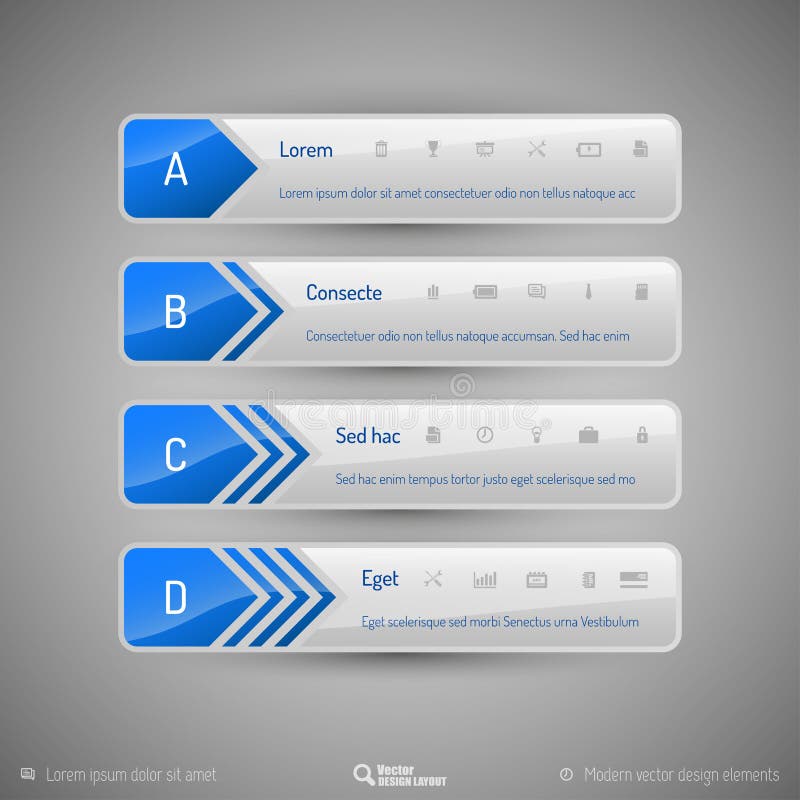 Modern Tabs As Design Elements. Business Symbols. Stock Illustration ...