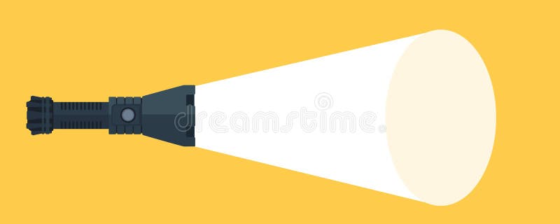 Modern Tactical Flashlight with Side Button Light Beam Vector ...