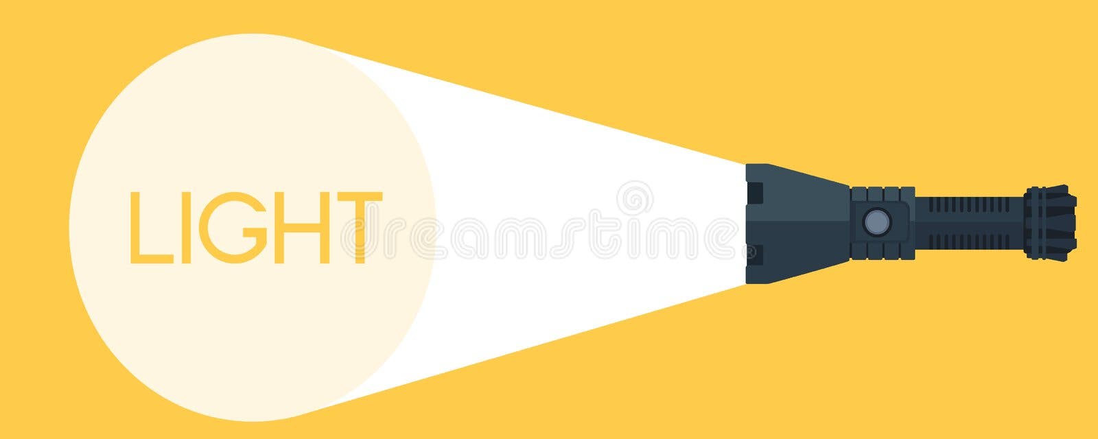 Modern Tactical Flashlight with Side Button Light Beam Vector ...