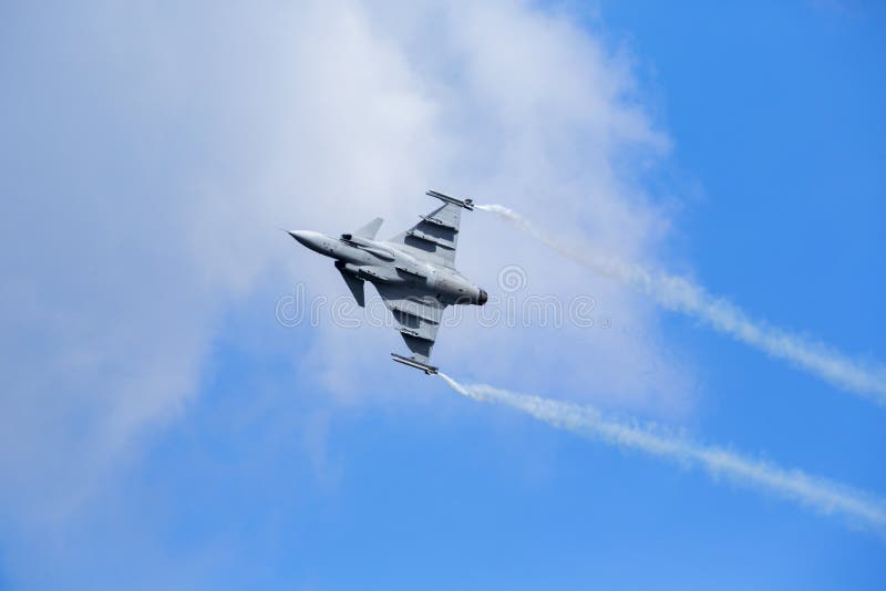 Modern Tactical Jet Fighter Flying Close by. Stock Image - Image of ...