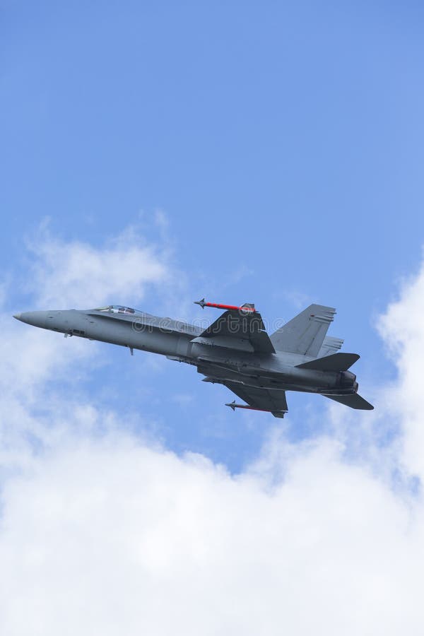 Modern Tactical Jet Fighter Flying Close by. Stock Photo - Image of ...