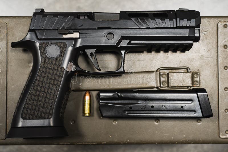 Modern Tactical 9mm Pistol, Close-up Photo Stock Image - Image of black ...