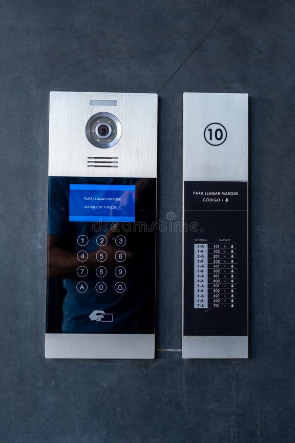 Modern Tactile Digital Screen Intercom Stock Photo - Image of entrance ...