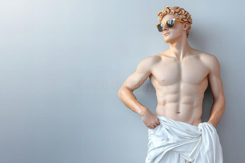 Modern Take on Classical Statue with Sunglasses Stock Illustration ...