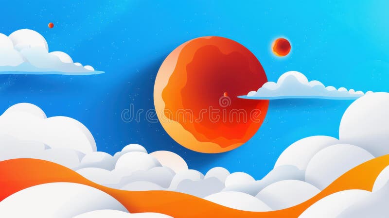 A Modern Take on a Lunar Eclipse, Showcasing Celestial Bodies Orbiting ...