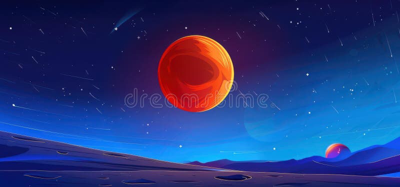 A Modern Take on a Lunar Eclipse, Showcasing Celestial Bodies Orbiting ...