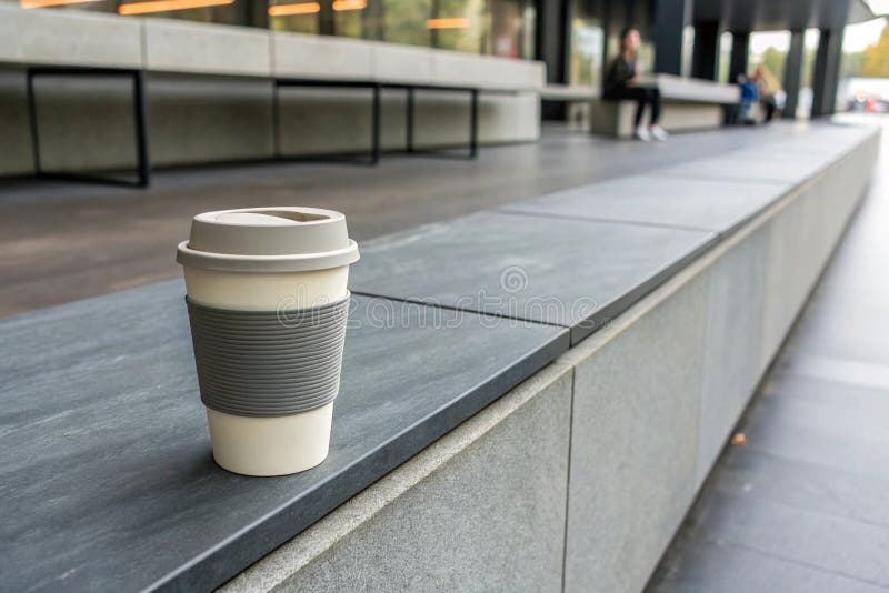 Modern Takeaway Cup on Contemporary Slate Surface Stock Illustration ...