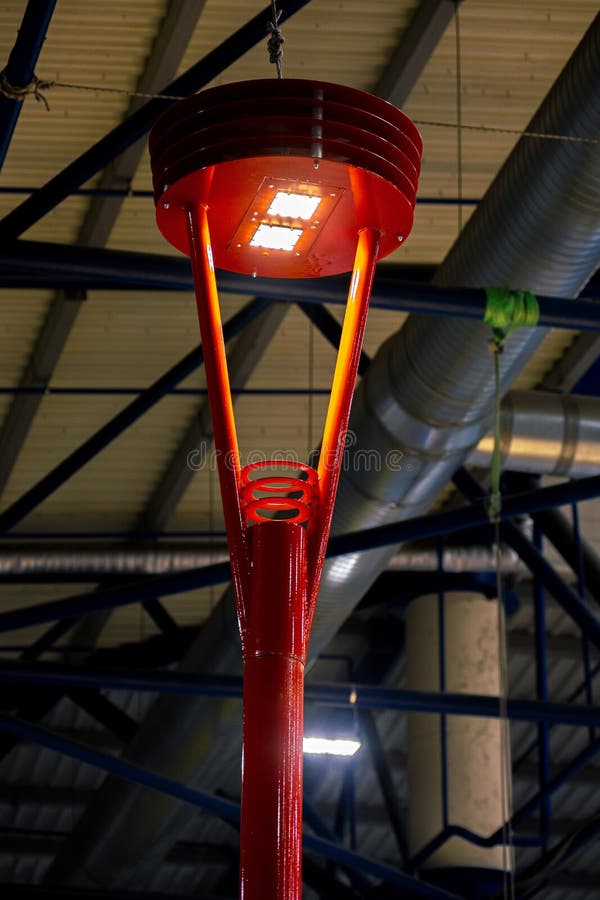 Modern Tall LED Street Light Stock Photo - Image of electrical, field ...