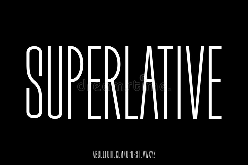 Modern Tall Sans Serif Alphabet Display Font Vector. Creative Superlative Typeface Stock Vector ...