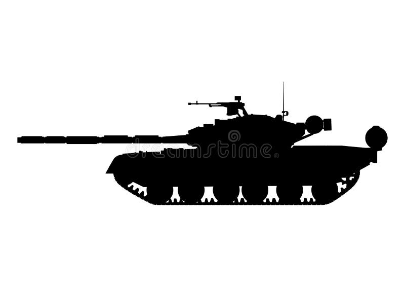 Modern tank silhouette. stock vector. Illustration of military - 242875849