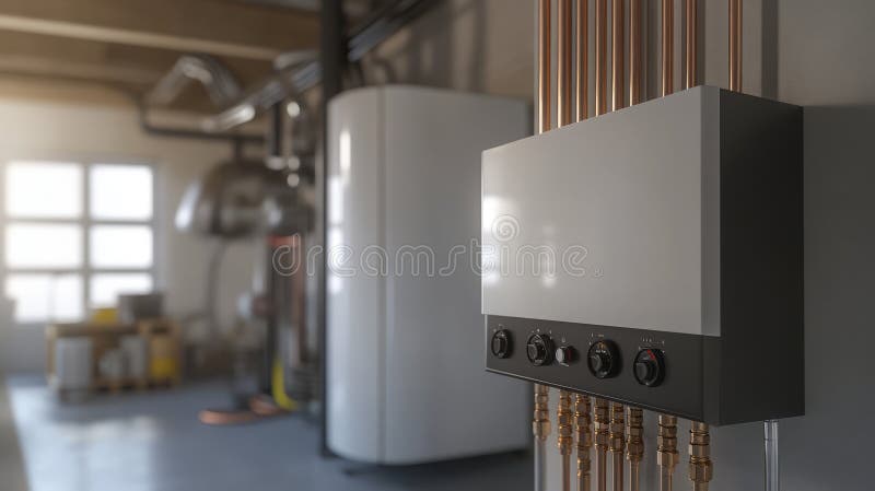The Modern Tankless Water Heater Installed in an Organized and ...