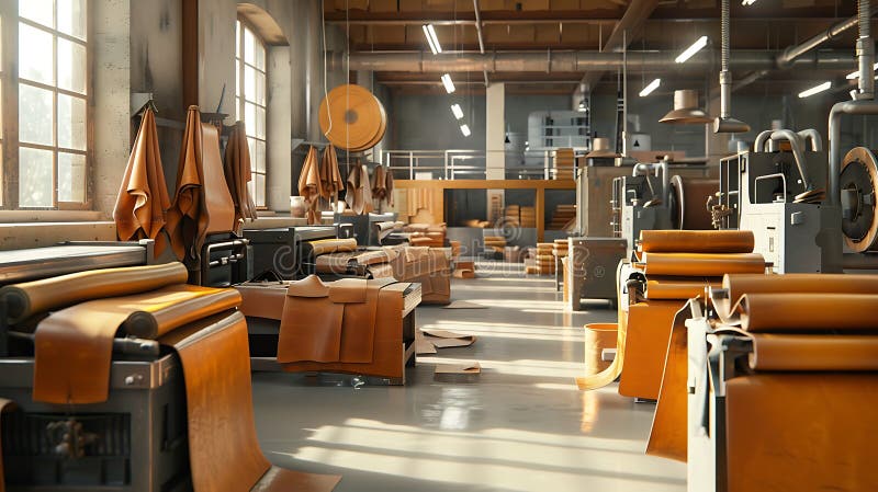 Modern Tannery with Advanced Leather Processing Units, Dyeing Machines ...