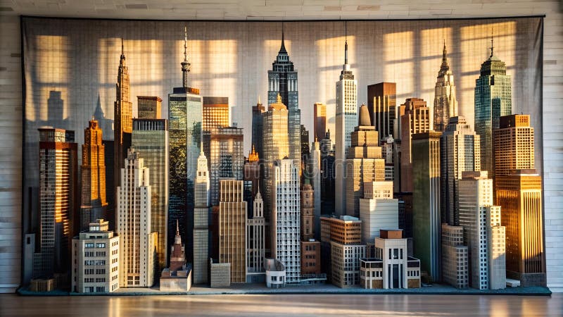A Modern Tapestry: a Cityscape Woven with Light and Shadow AI Generated ...