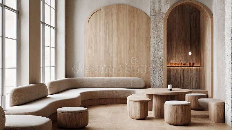 Modern Tasting Lounge with Soft Seating. Stock Image - Image of seating ...