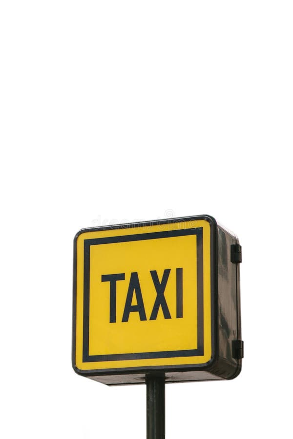 Modern Taxi Sign on White Background Stock Photo - Image of modern ...