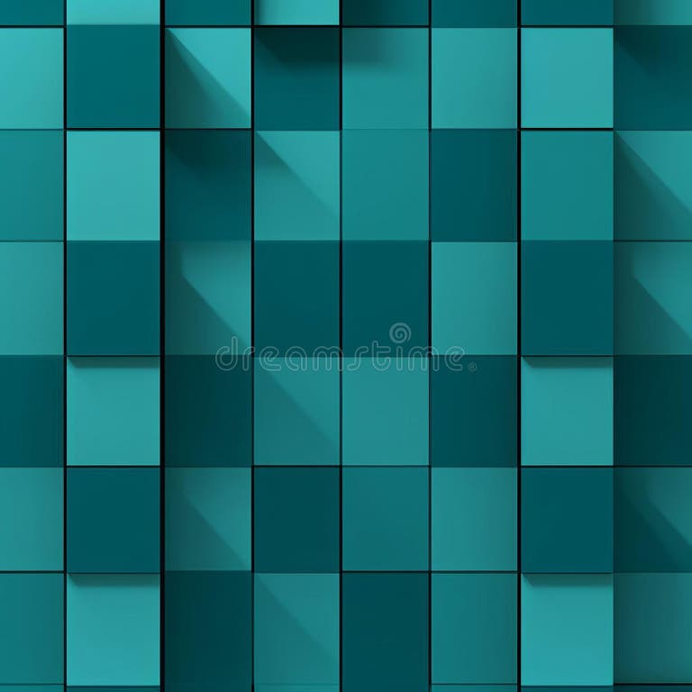 Modern Teal Grid Wall Design with Textured Blocks Pattern Stock ...