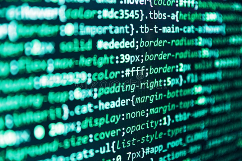 Modern Tech. Abstract Computer Script Source Code. Big Data and Internet of Things Trend. WWW ...