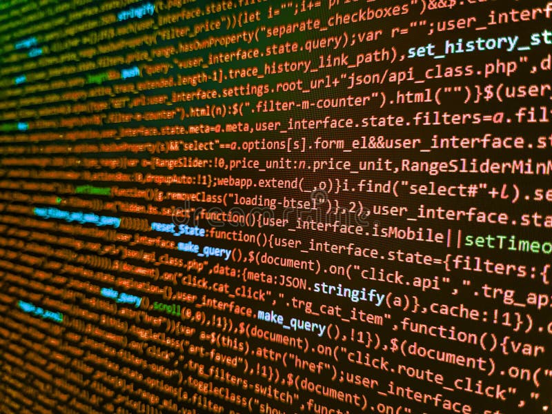 Modern Tech. Abstract Program Code on Computer Screen. New Technology Revolution Stock Photo ...