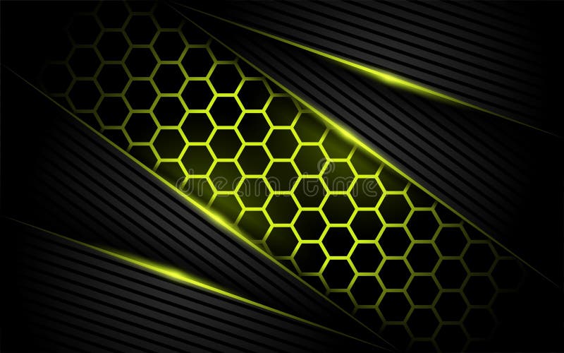 Modern Tech Abstract Yellow Background with Shinny Lines Effect Stock ...