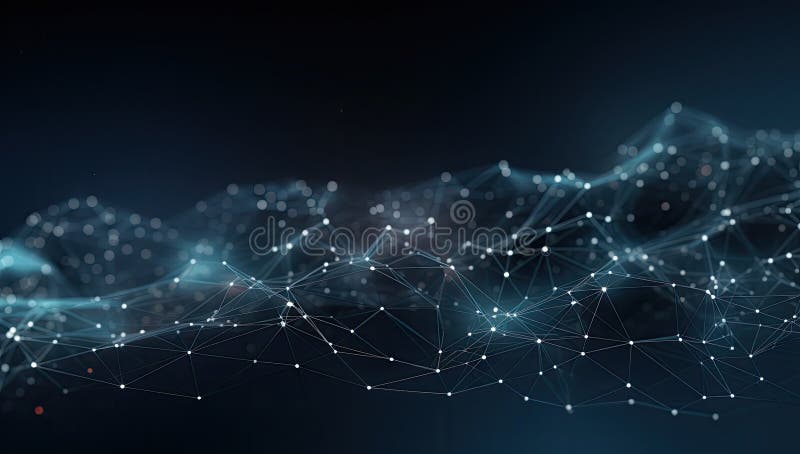 Modern Tech Background Abstract with Lines and Dots Stock Illustration ...