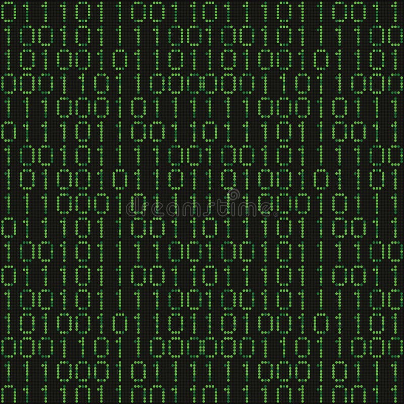 Modern Tech Background with Green Matrix Stock Vector - Illustration of ...