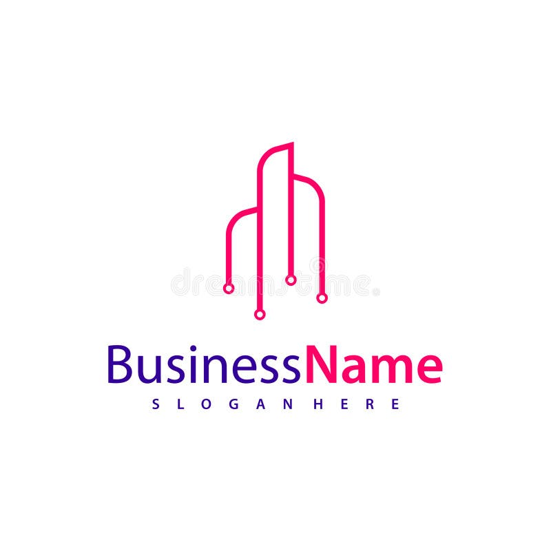 Modern Tech City Logo Design Vector Illustration, Creative Tech Modern ...