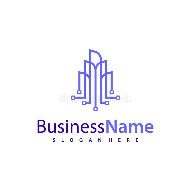 Modern Tech City Logo Design Vector Illustration, Creative Tech Modern ...