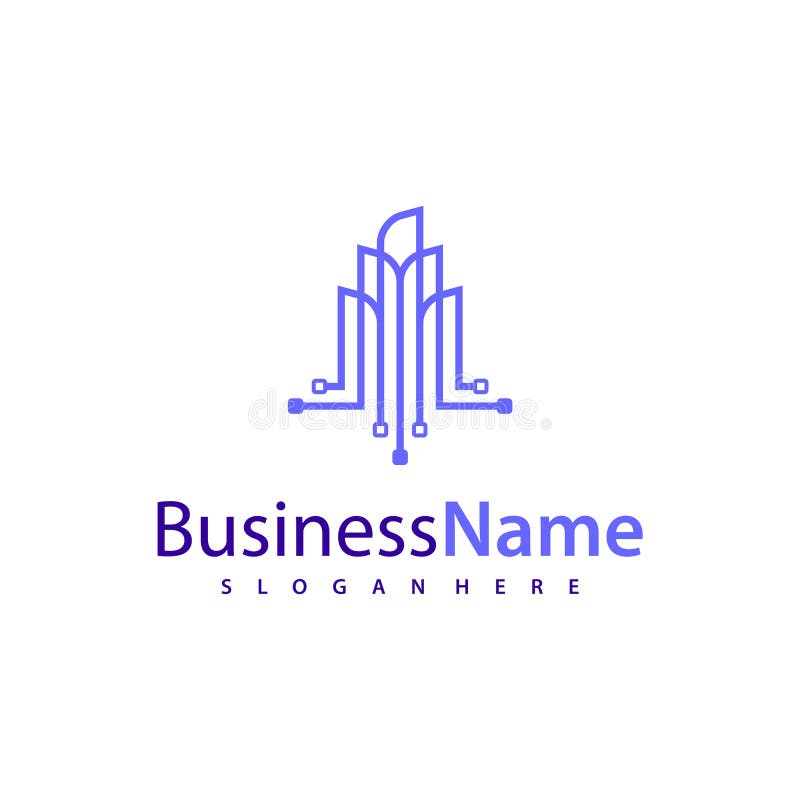 Modern Tech City Logo Design Vector Illustration, Creative Tech Modern ...
