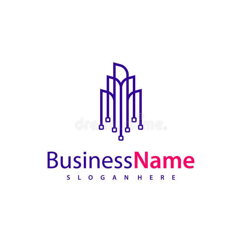 Modern Tech City Logo Design Vector Illustration, Creative Tech Modern ...