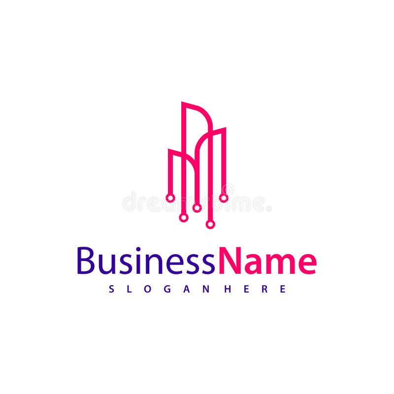 Modern Tech City Logo Design Vector Illustration, Creative Tech Modern ...