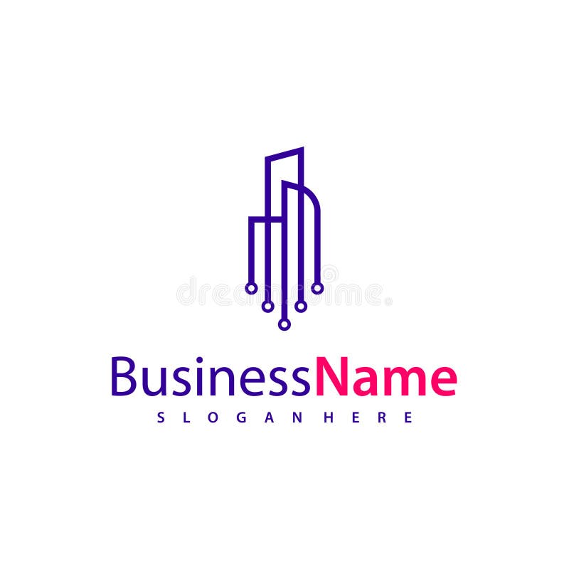 Modern Tech City Logo Design Vector Illustration, Creative Tech Modern ...