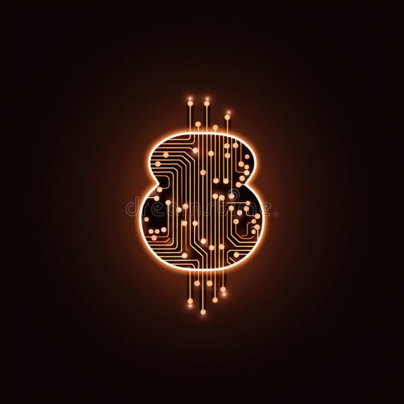 Modern Tech Coffee Cup with Power Button and Microchip Concept and with Futuristic Electronic ...