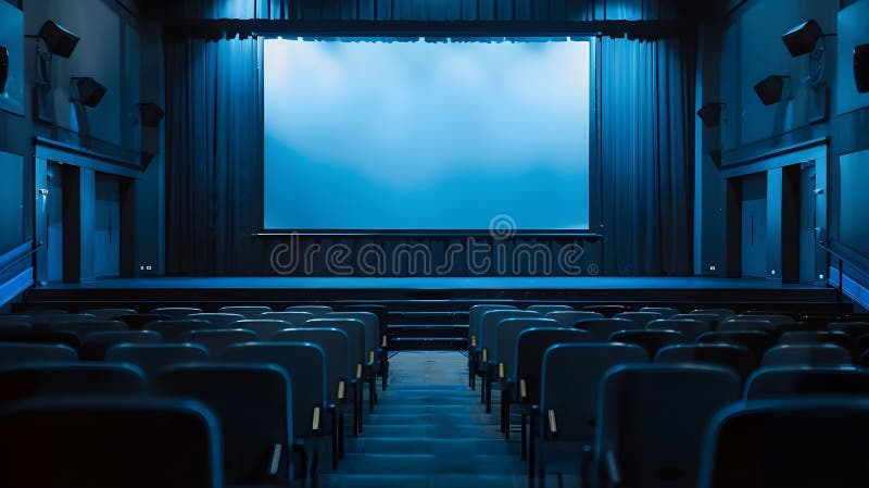 Modern Tech Conference Stage with Empty Podium Stock Illustration ...