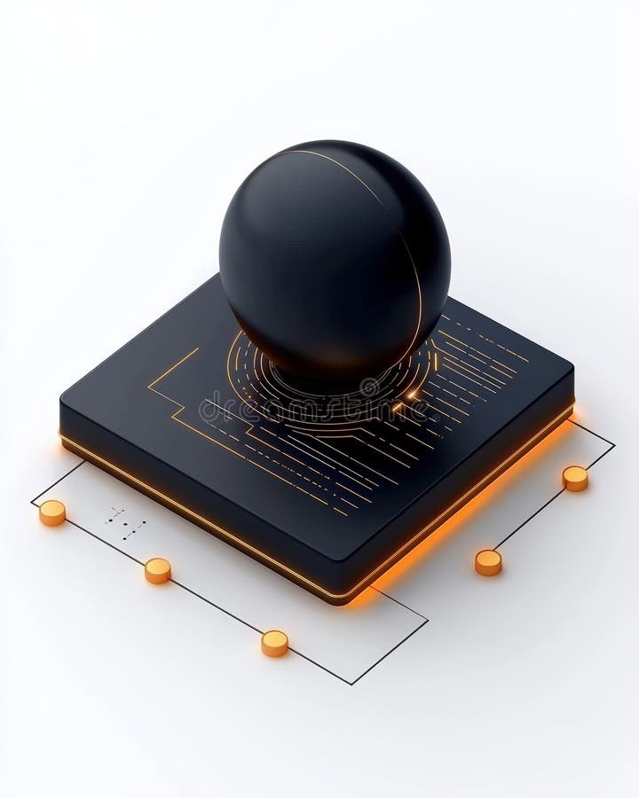Modern Tech Design with a Spherical Element Stock Illustration ...