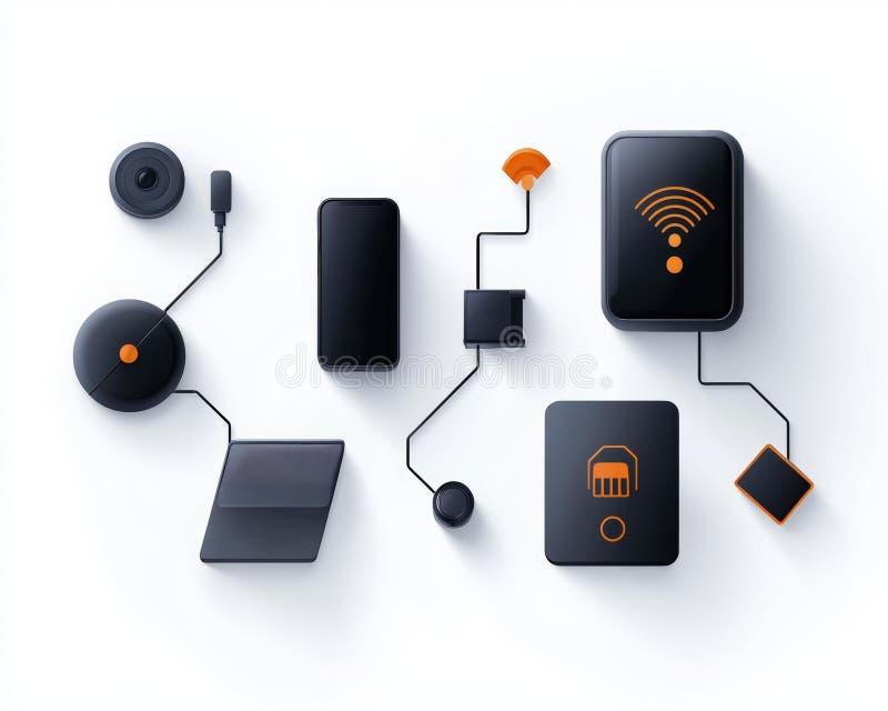 Modern Tech Devices on a White Background Stock Illustration ...