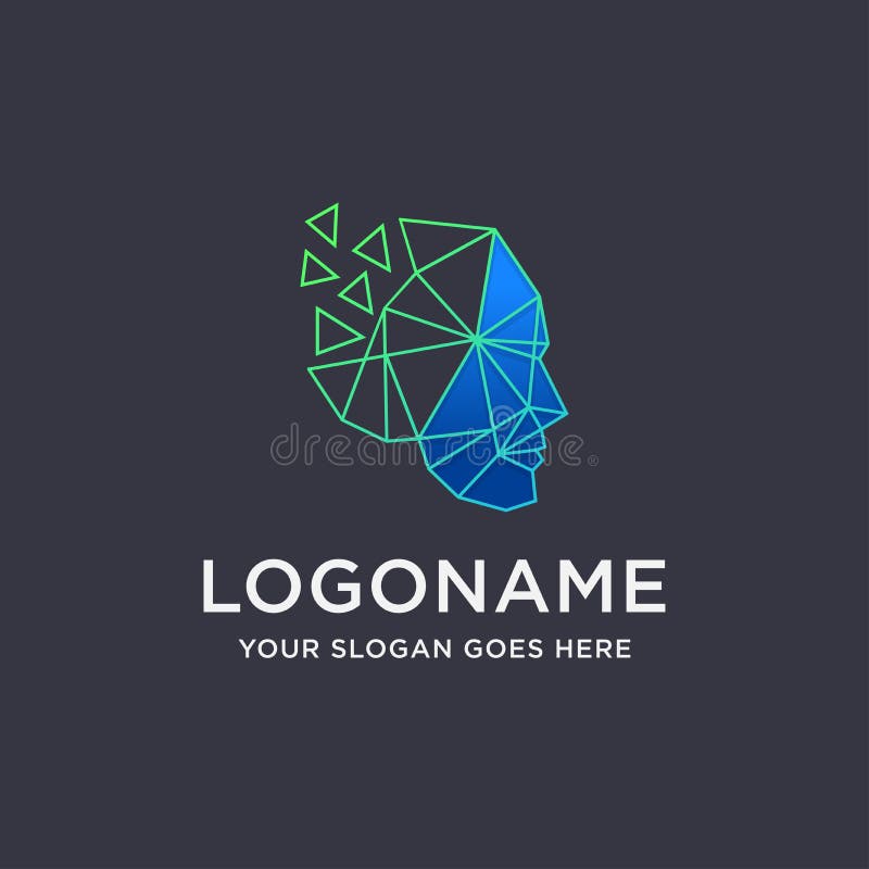 Modern Tech Head Structural Logo Icon, Vector Illustration Stock Vector ...