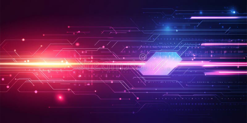 Modern Tech-inspired Background with Circuit Patterns and Glowing Lines ...