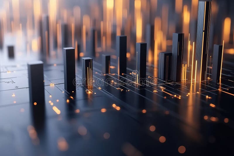 A Modern, Tech-inspired Visual Showcases Sleek 3D Bar Graphs and ...