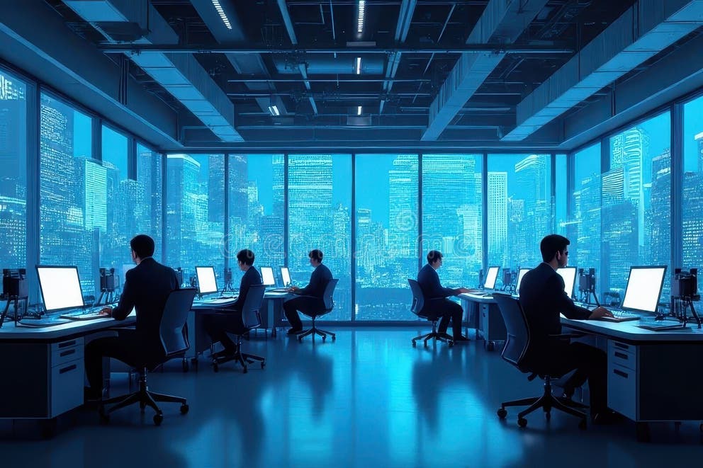 Modern Tech and Its Effect on Business Operations Stock Illustration ...