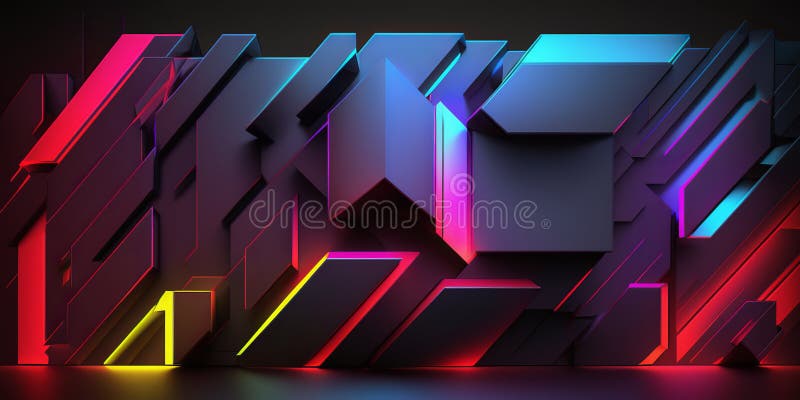 Modern Tech Light Neon Background. Trend Colorful Design Element for ...