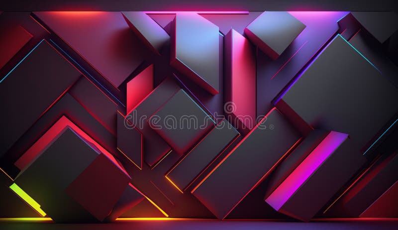 Modern Tech Light Neon Background. Trend Colorful Design Element for ...