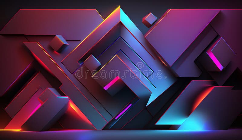 Modern Tech Light Neon Background. Trend Colorful Design Element for ...