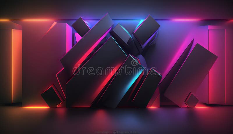 Modern Tech Light Neon Background. Trend Colorful Design Element for ...