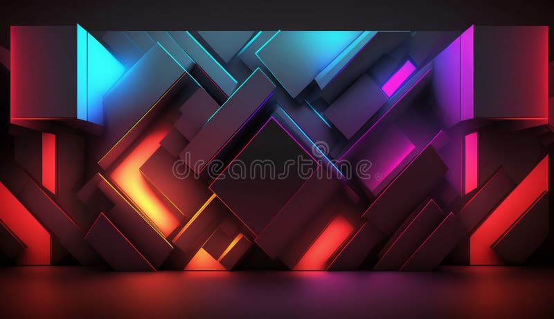 Modern Tech Light Neon Background. Trend Colorful Design Element for ...