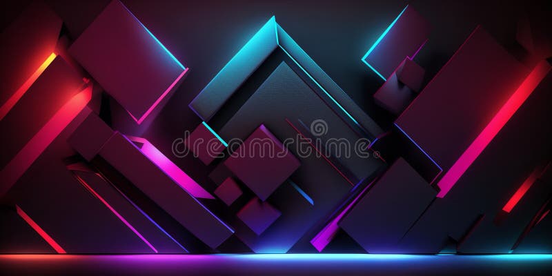 Modern Tech Light Neon Background. Trend Colorful Design Element for ...