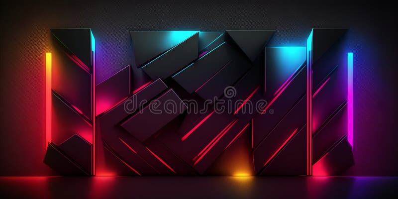 Modern Tech Light Neon Background. Trend Colorful Design Element for ...