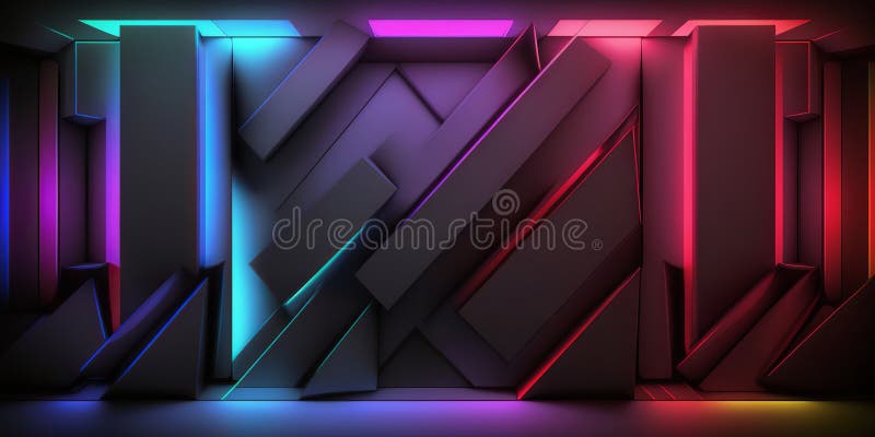 Modern Tech Light Neon Background. Trend Colorful Design Element for ...