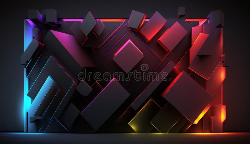 Modern Tech Light Neon Background. Trend Colorful Design Element for ...